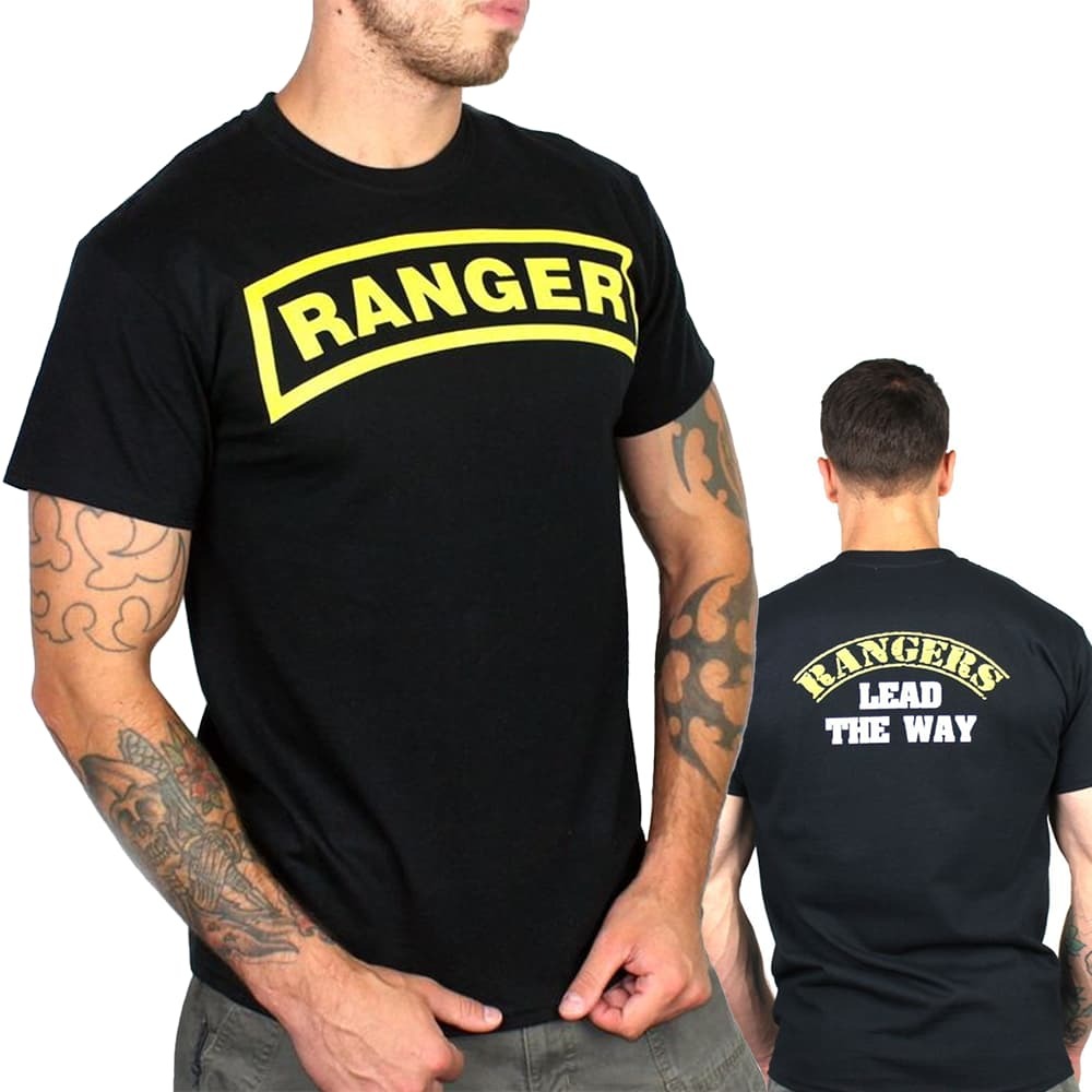 Army Ranger T-Shirt In Black "Rangers Lead The Way" – Bradley's Custom