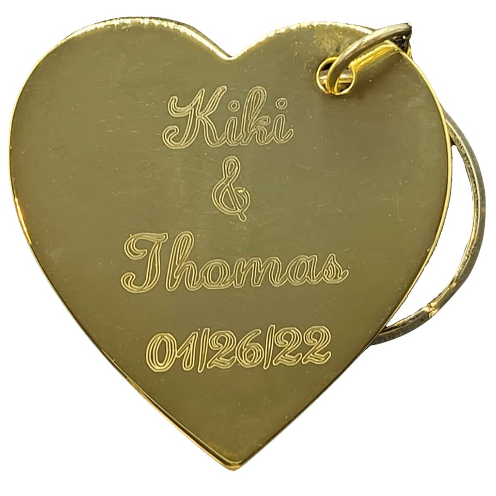 Personalized Gold Heart Brass Keychain – Bradley's Custom
